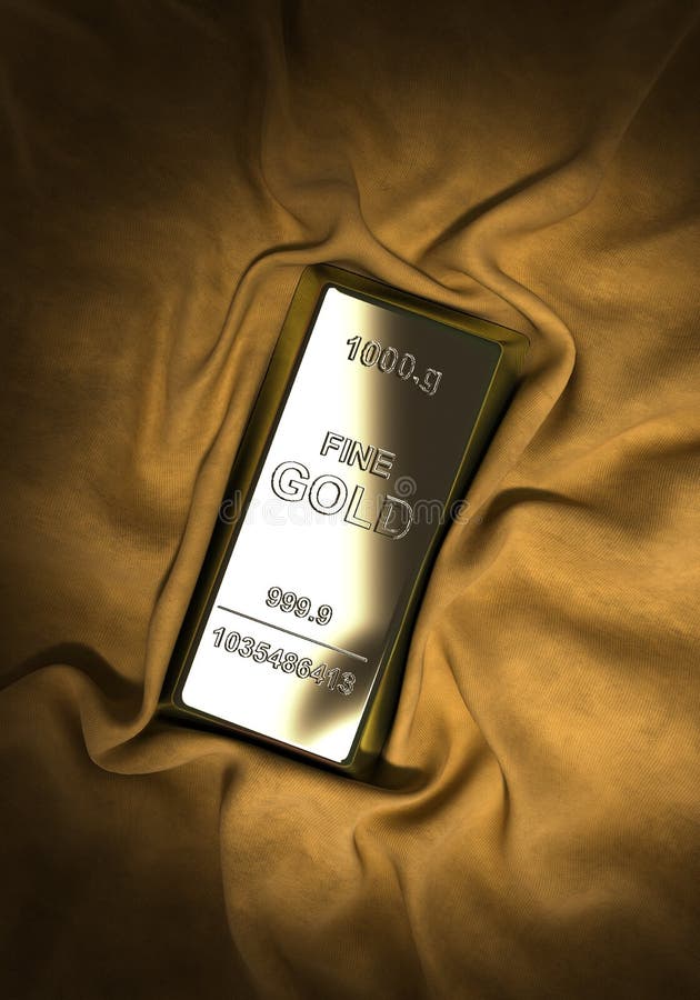 Gold Bar on Red Velor Pano Presentation Background 3d Render Image ...