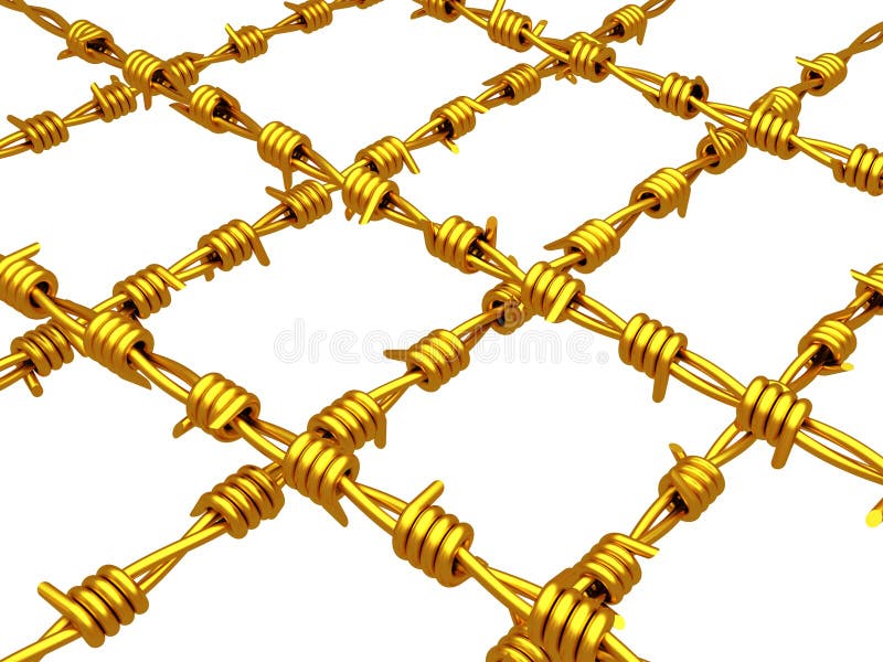 Gold - Barbed wire stock illustration. Illustration of farm - 33218697