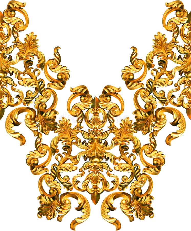 Golden baroque ornament stock illustration. Illustration of golden ...