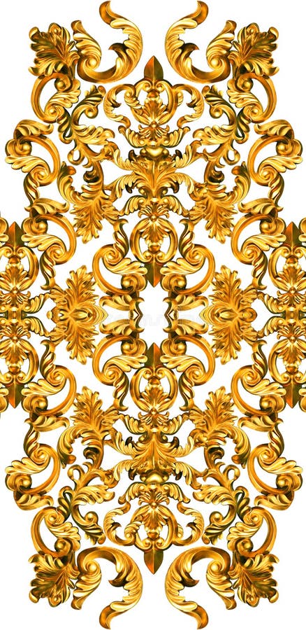 Golden baroque ornament stock illustration. Illustration of graphic ...