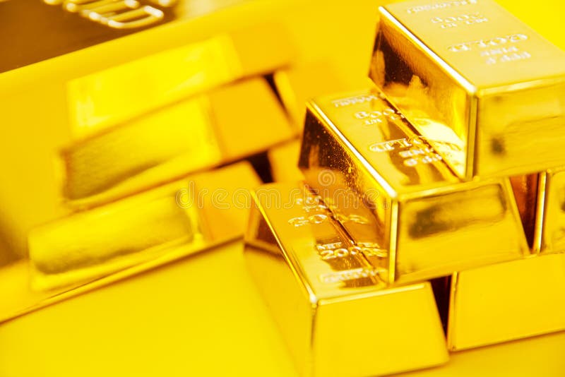 Isolated Fake Gold Ingots/bars Stock Photo - Image of gold, isolated ...