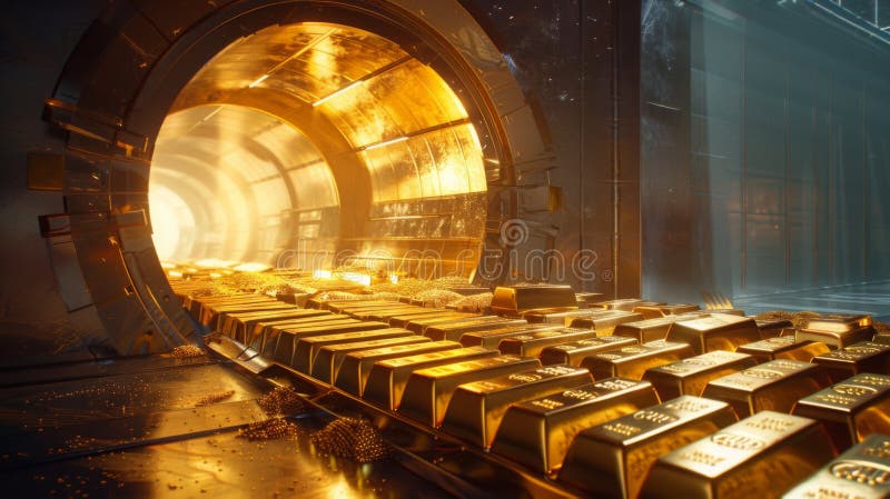 Gold Bars Being Processed in Machine Stock Image - Image of investment ...