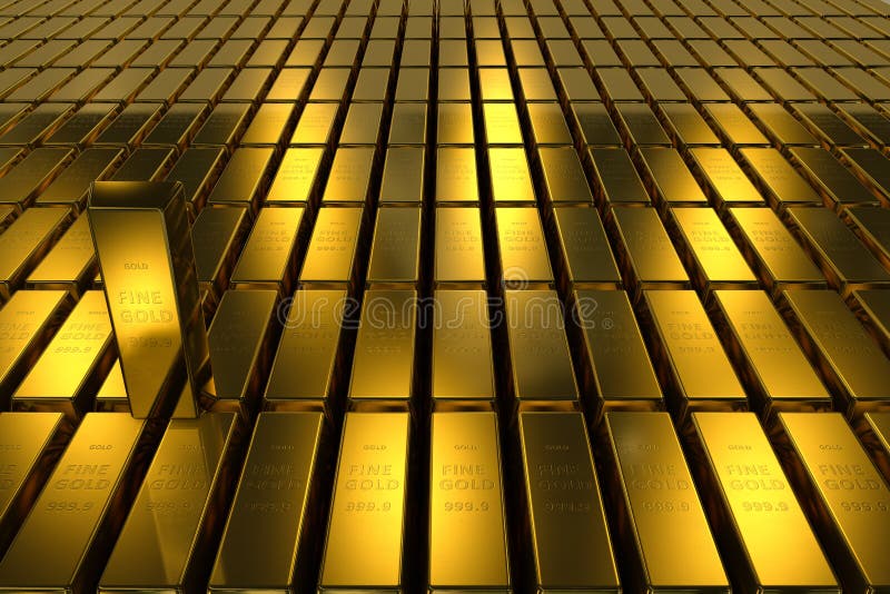 Gold Bars Block Three Dimension Concept Background Stock Image - Image ...