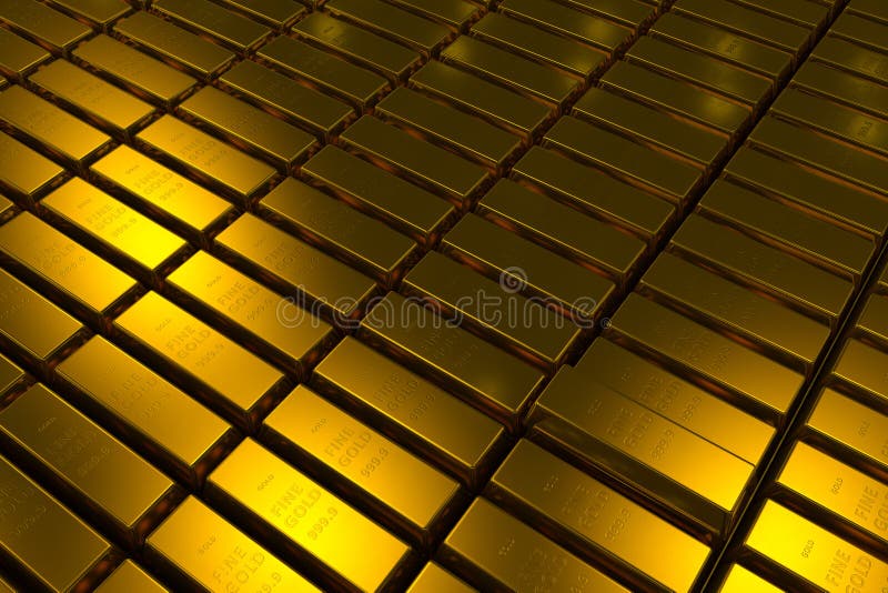 Gold Bars Block Three Dimension Concept Stock Photo - Image of commerce ...