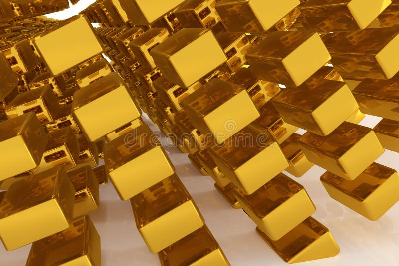 Gold Bars or Bricks, Floating Around, Modern Style Background or ...