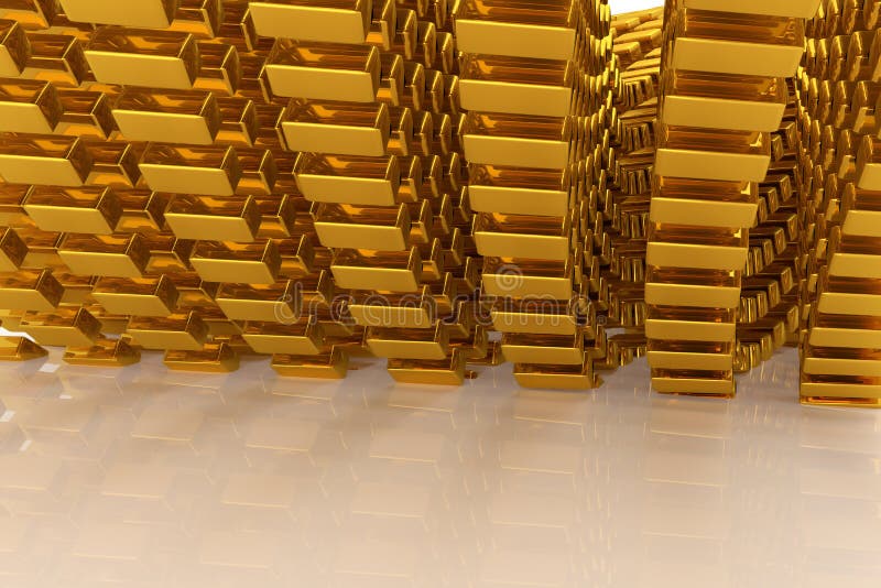 Gold Bars or Bricks, Floating Around, Modern Style Background or ...