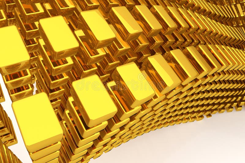 Gold Bars or Bricks, Floating Around, Modern Style Background or ...