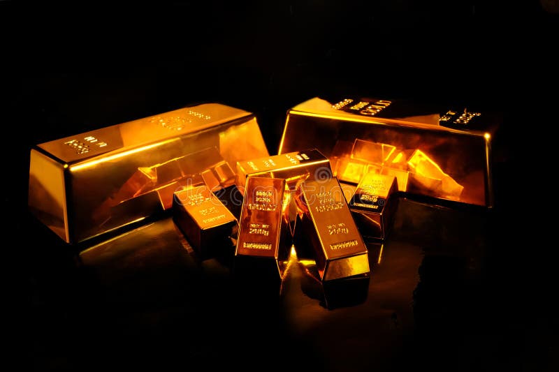 Gold Bars on Background, Business and Financial Concepts. Stock Image ...