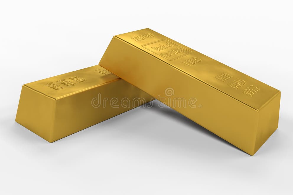 Gold Bars with Clipping Path Stock Illustration - Illustration of bars ...