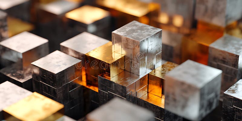 Gold Bars and Cubes Precious Metal Texture Background Stock Photo ...