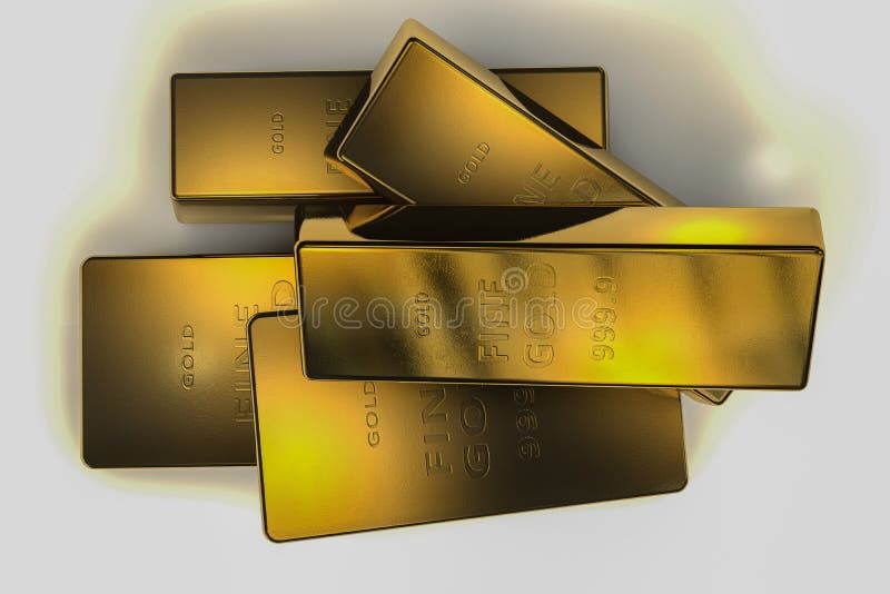 Gold Bars Three Dimension Concept Background Stock Photo - Image of ...