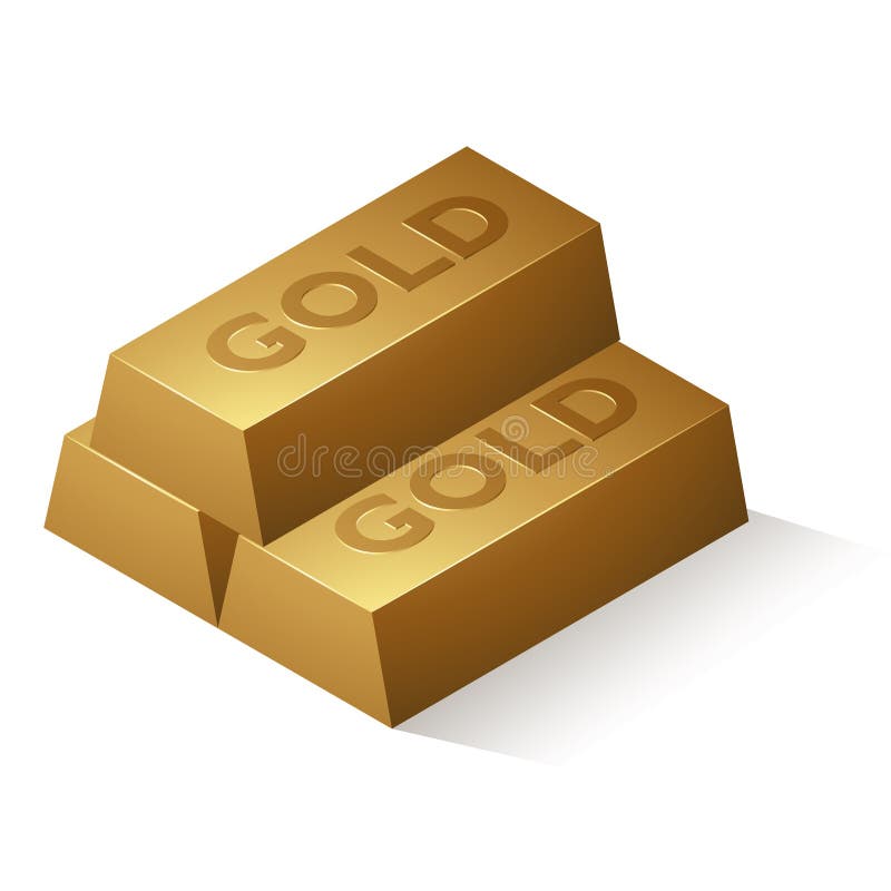 3 Gold Bars with Darker Embossed Text Stock Vector - Illustration of ...