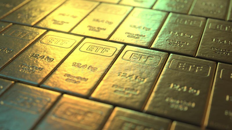 Gold Bars with ETF Text. 3d Rendering Stock Image - Image of rich, gold ...