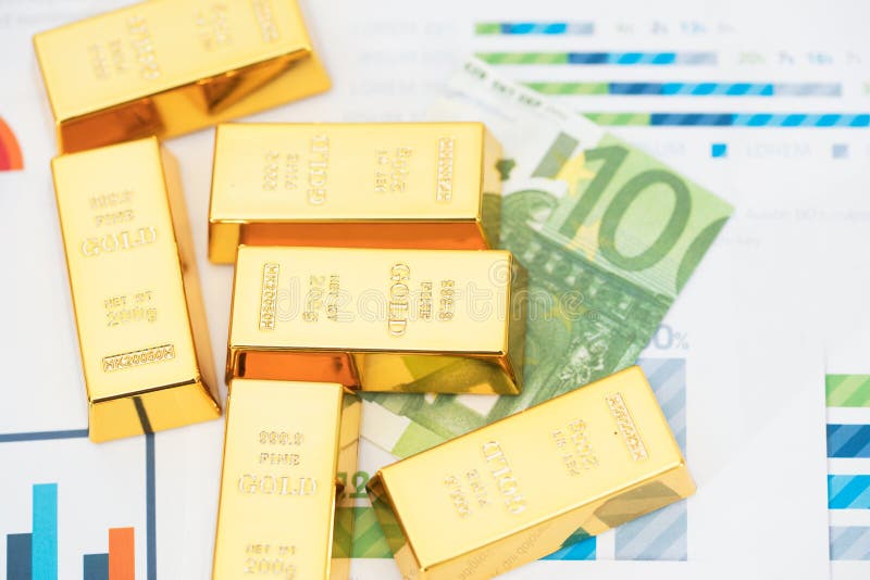 Gold Bars and Euro Banknotes on Documents Stock Image - Image of ...