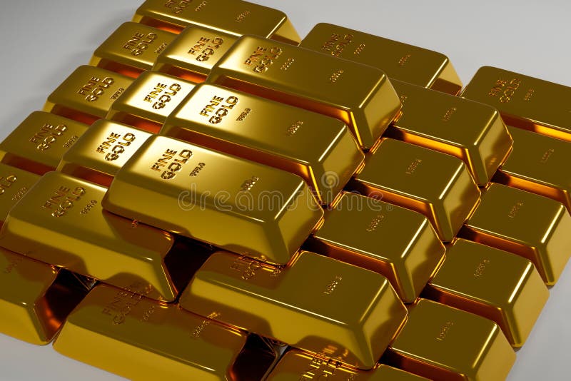 Gold Bars and Financial Concept on Grey Background 3d Rendering Stock ...