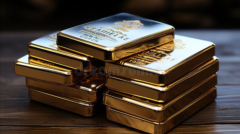 Gold Bars Gilded Shiny Focused Foreground Stock Illustration ...