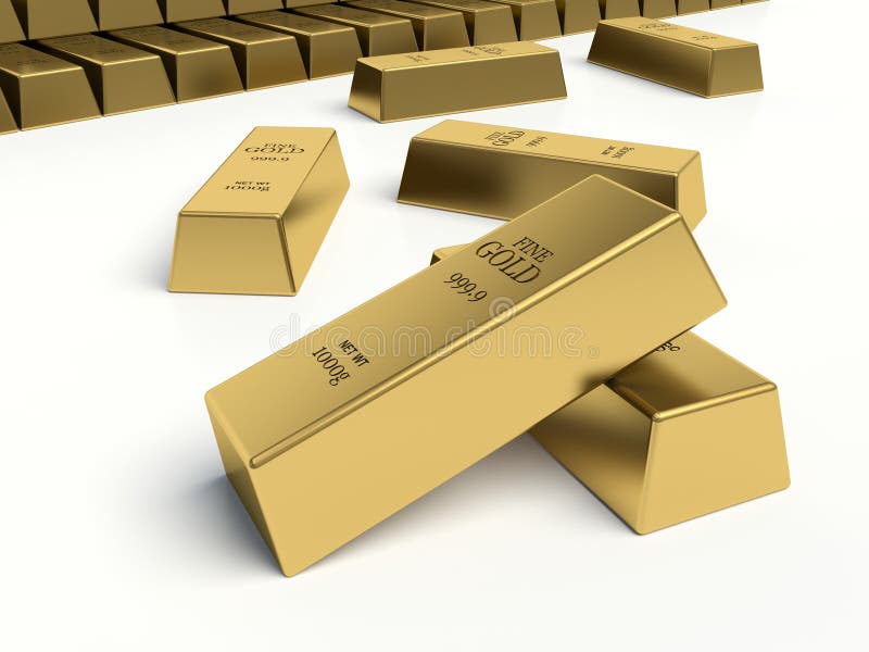 Gold Bars. Gold Reserves Concept Stock Illustration - Illustration of ...