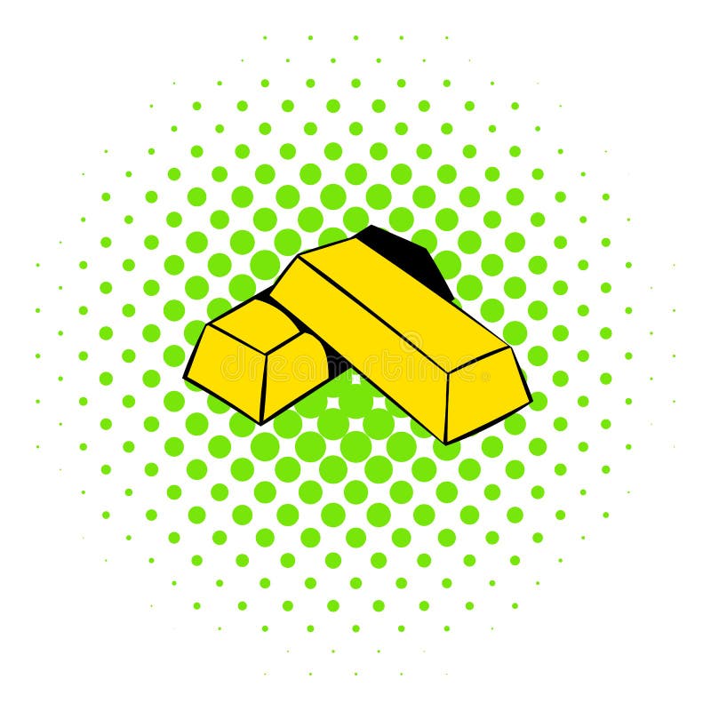 Gold Bars Icon, Comics Style Stock Illustration - Illustration of ...