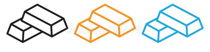 Gold Bars Icon Vector Logo Set Collection for Web App Ui Stock ...