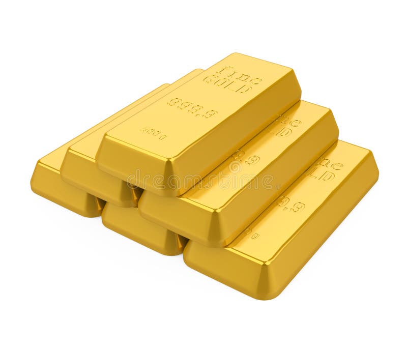 Gold Bar Isolated stock illustration. Illustration of currency - 178509253
