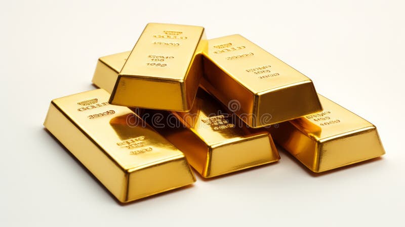 Gold Bars Isolated on White Background. Financial Concept Stock Image ...