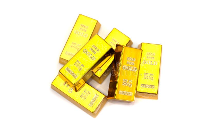Gold bar isolated on white stock photo. Image of luxury - 208340296