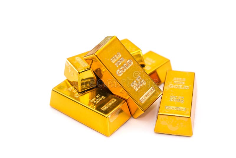 Gold bar isolated on white stock photo. Image of luxury - 208340296