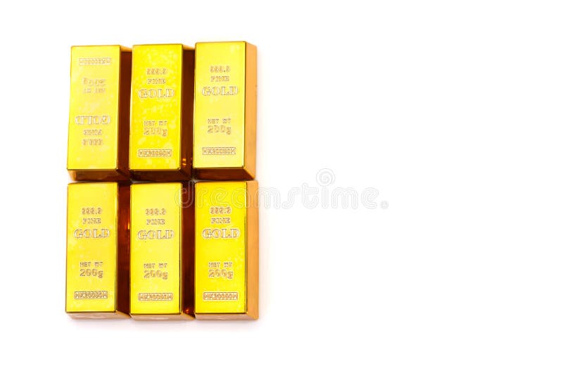 Gold bar isolated on white stock photo. Image of luxury - 208340296