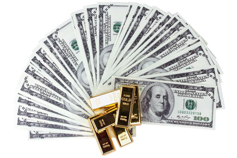 6 Gold Bars 1 Kg, Paced on on Bank Note. Stock Image - Image of ...