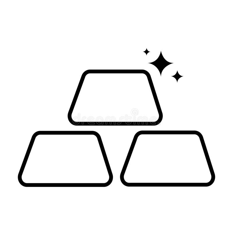 Vector Golden Bars Bullion Flat Colored Icon Solated on White Stock ...