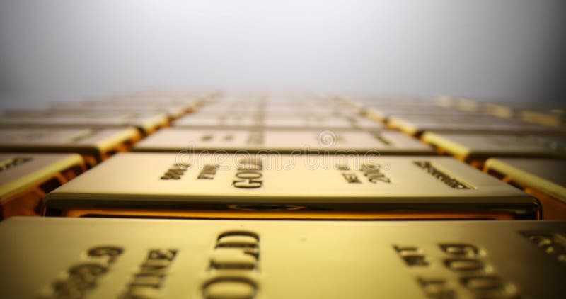 Gold Bars with Luxurious Shine and Smooth Surfaces in Storage Stock ...