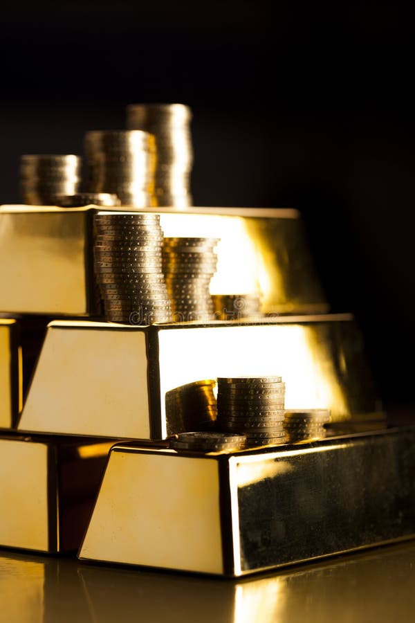 Gold Bars! Money and Financial on Black Background Stock Image - Image ...