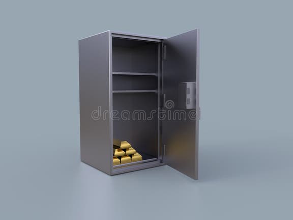 Gold Bars in an Open Bank Safe Stock Photo - Image of vault, treasure ...