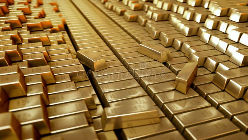 Gold Bars Realistic 3D Animation Stock Video - Video of realistic ...