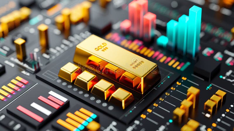 Gold Bars Stack on Compliance Tools Chart for Regulatory Metrics ...