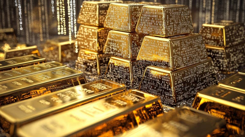 Gold Bars Stacked stock illustration. Illustration of pattern - 335081383