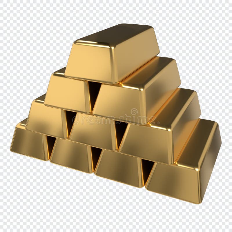 Gold Bars. Stacks of Gold Bars. 3D Rendering Illustration of Gold Bars ...