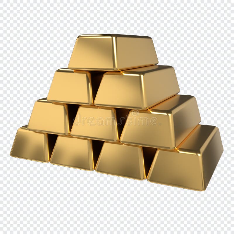 Gold Bars. Stacks of Gold Bars. 3D Rendering Illustration of Gold Bars ...