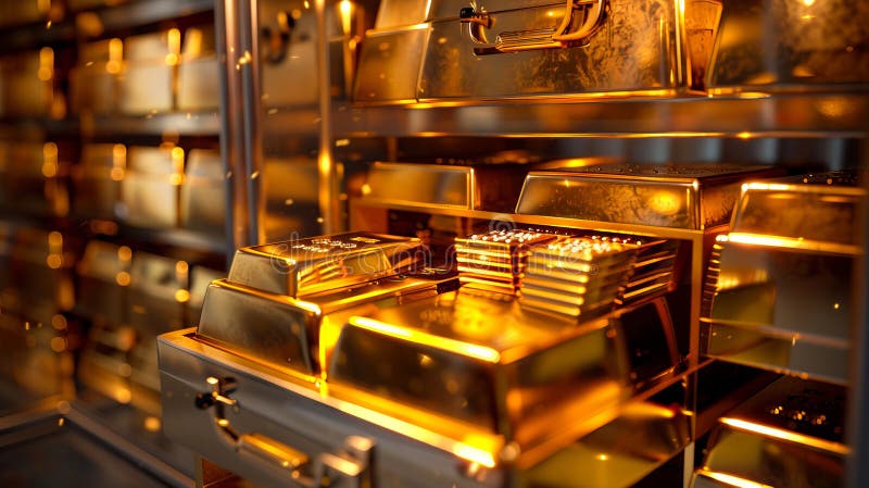 Gold bars in a vault stock image. Image of oven, appliance - 322022413