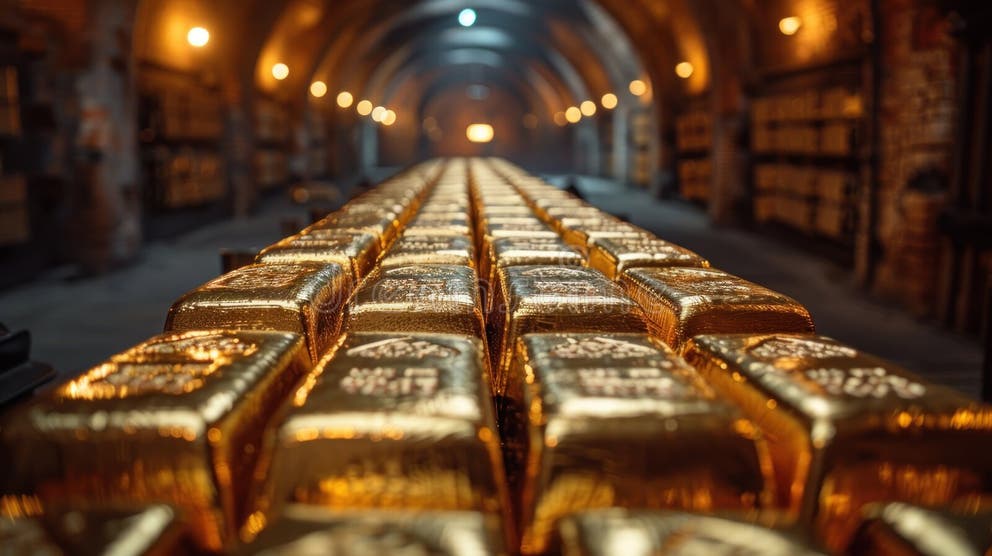 Gold Bars in Vault stock photo. Image of currency, sparkle - 344342138