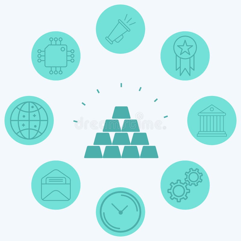 Precious Metal Gold Pictogram Stock Illustrations – 569 Precious Metal ...