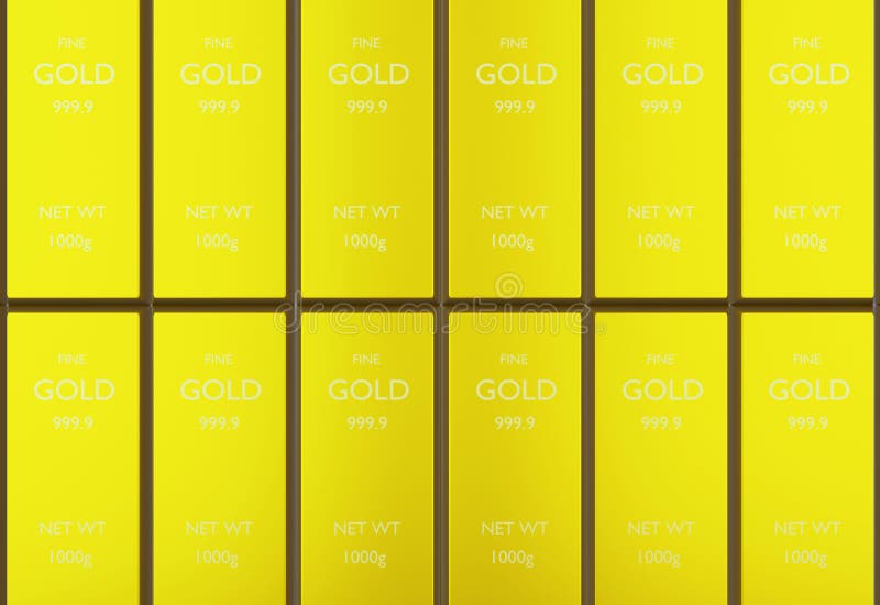 Gold Bars for Website Banner. 3d Rendering of Gold Bars Stock ...