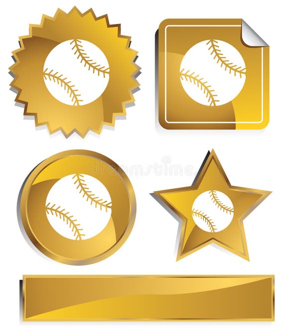 Gold - Baseball stock vector. Illustration of icons, sport - 10059711