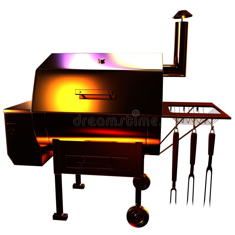 Gold BBQ Grill stock illustration. Illustration of icon - 126412919