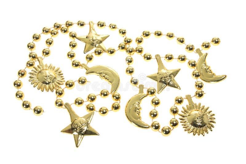 Gold Beaded Necklaces stock photo. Image of trinket, pattern - 19162200