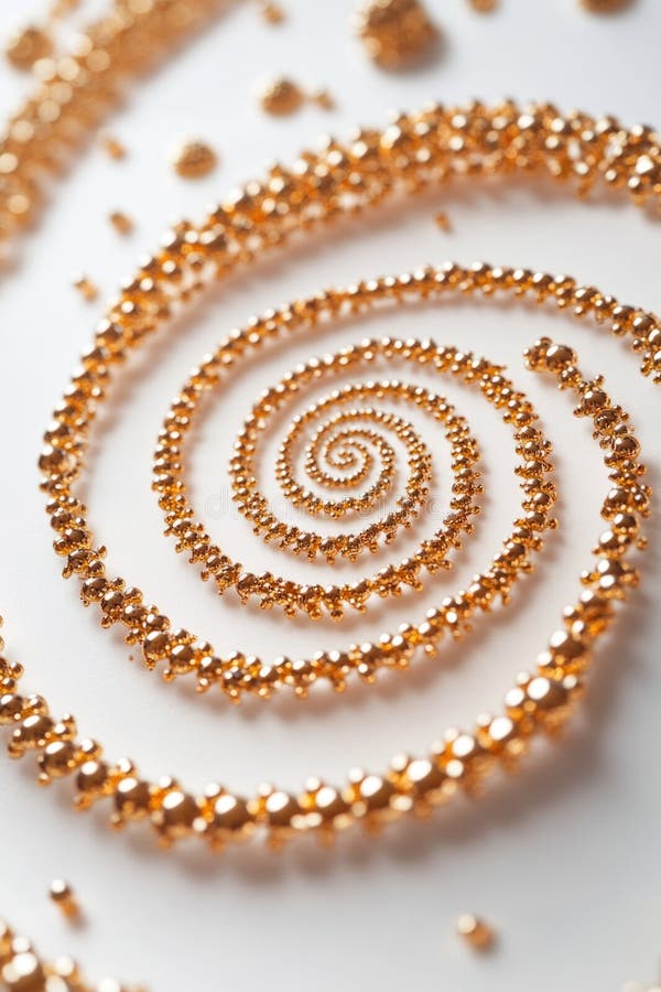 Gold beads spiral stock illustration. Illustration of wealth - 381233247