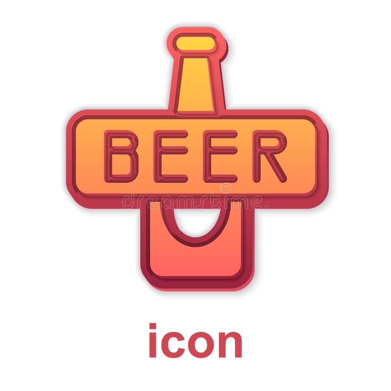 Gold Beer Bottle Icon Isolated on White Background. Vector Stock Vector ...