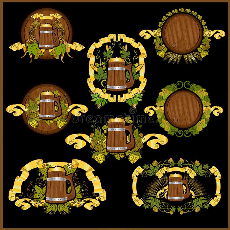 Gold beer label banner stock vector. Illustration of style - 39276292