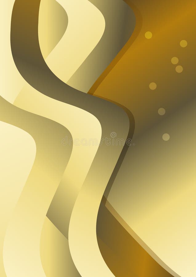 Gold and Beige Abstract Gradient Wavy Background Vector Illustration ...