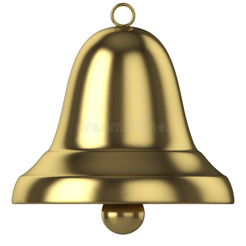Golden christmas bell stock illustration. Illustration of render - 1543473
